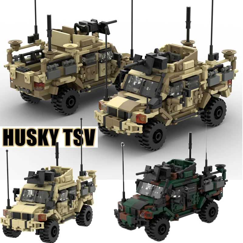 MOC-WW2-Military-Husky-Tsv-Armored-Car-Building-Blocks-British-Soldiers ...
