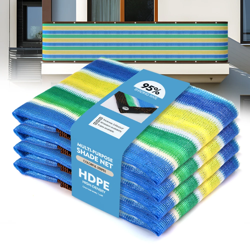 95-Colorful-Stripe-Garden-Sun-Shade-Cloth-Anti-UV-HDPE-Shade-Fabric ...