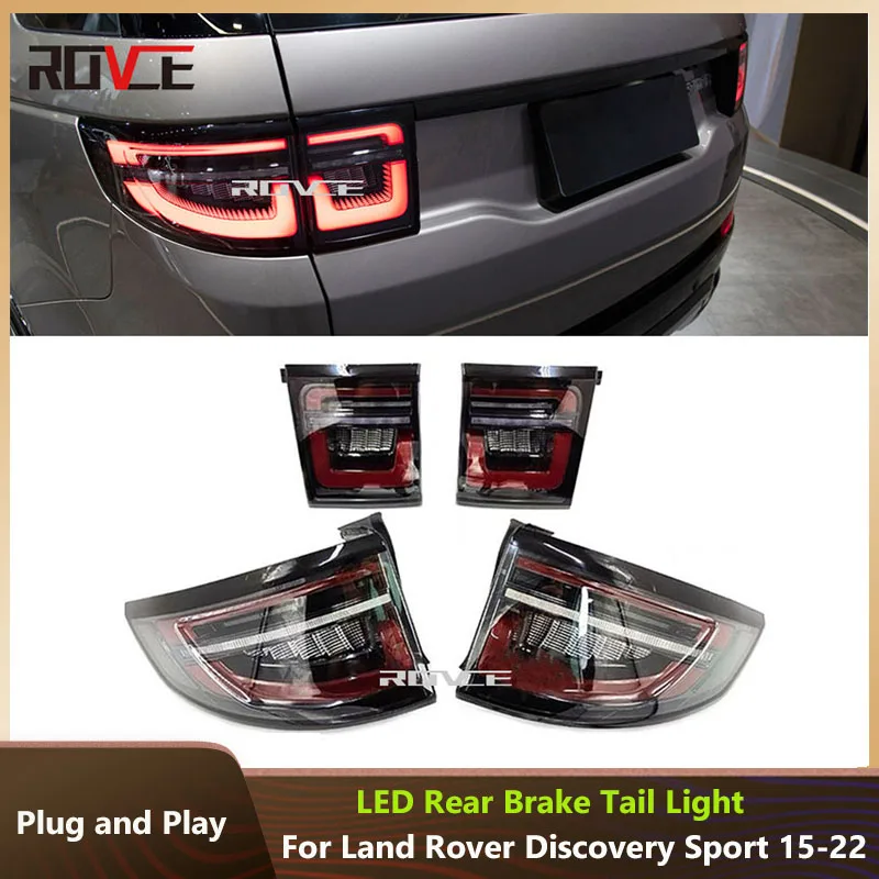 ROVCE 리어 미등 브레이크 램프 어셈블리, 랜드로버 디스커버리 스포츠 L550 2015-2019 업그레이드, 2020 스타일 ...