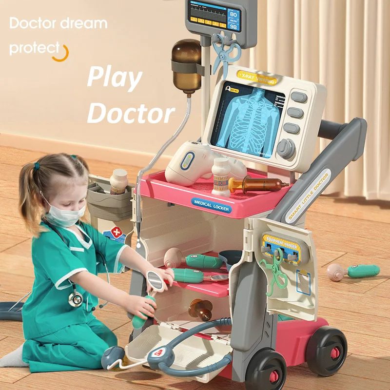 Kids-Luxury-Simulation-Medical-Table-Set-Medical-Trolley-Puzzle-Early ...