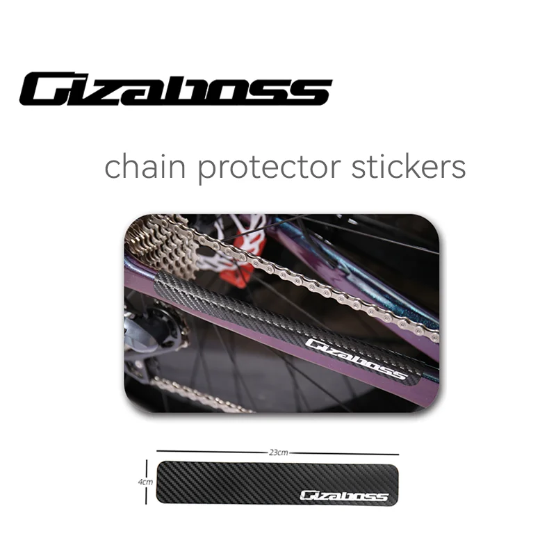 GIZABOSS Carbon Fiber Pattern Bike Chain Protector Waterproof Stickers ...