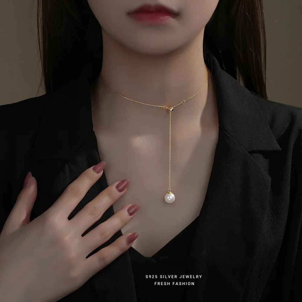 925-Sterling-Silver-Light-Luxury-Versatile-Tassel-Y-shaped-Chain ...