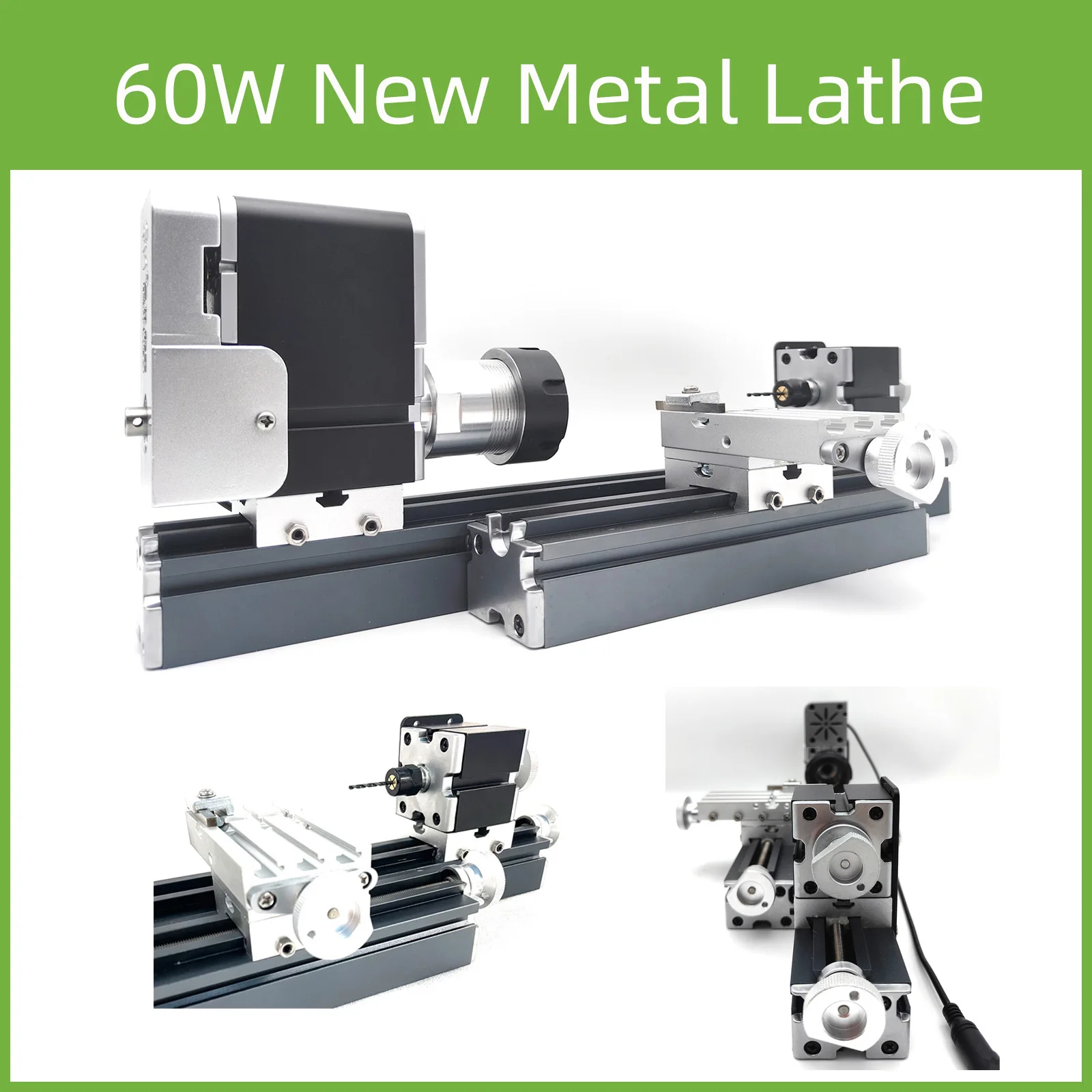 All-metal Miniature Lathe 60W Didactical Mini metal Lathe Machine Tool ...