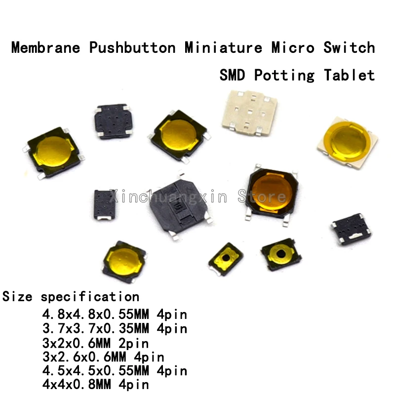 50pcs-Tactile-Switch-Ultra-thin-Chip-4-pin-Membrane-Keypad-Small-Micro-Electronic-Pushbutton-2 ...