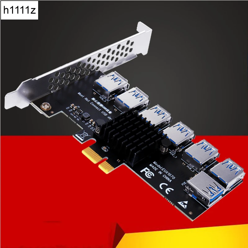 PCIE 1 To 7 Riser PCIE Port Multiplier USB3.0 Riser PCI Express X16 ...