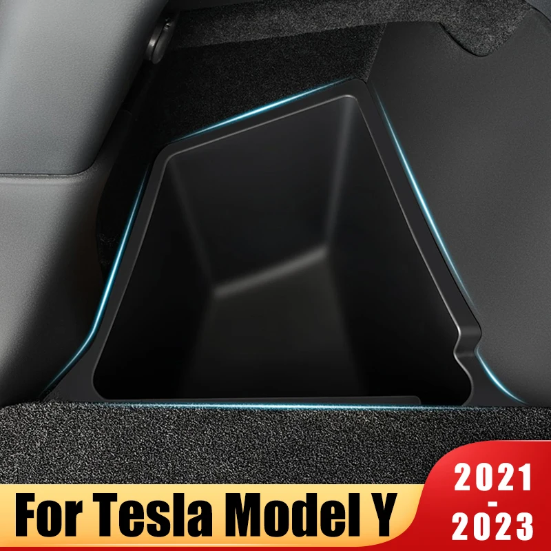 Car-Trunk-Side-Storage-Box-Flocking-Pad-For-Tesla-Model-Y-2021-2022 ...