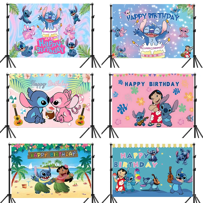 Disney Stitch Theme Party Supplies Disposable Free Customize Name Years ...