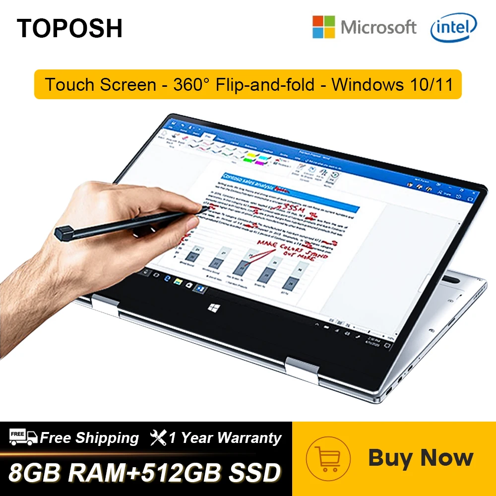 360-Rotating-11-6-16G-Laptop-Windows-10-Pro-Touch-Screen-N4100-N6000 ...