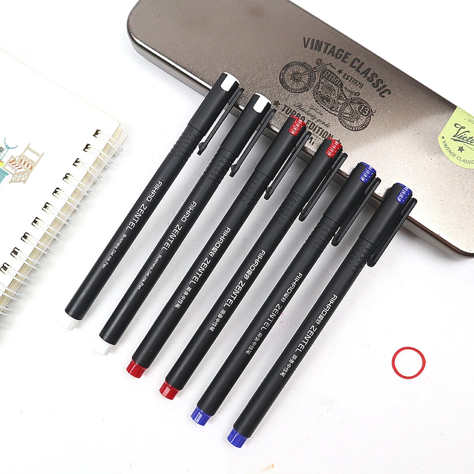 12Pcs/lot Superior Quality Gel Pens Black Blue & Red Ink 0.5mm Very ...