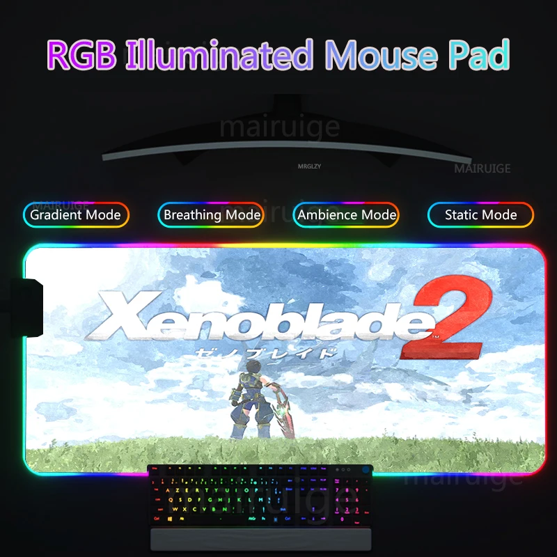 RGB Led Backlight Mouse Pad Xenoblade Chronicles Keyboard DeskMat ...