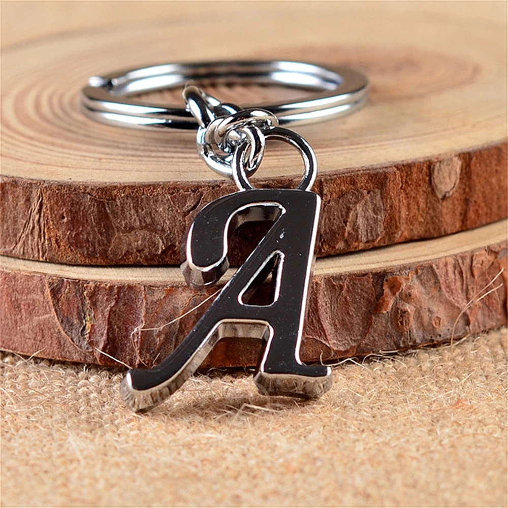 A-Z-English-Letter-Key-Chain-26-Initials-Keyring-Pendant-Silver-Color ...