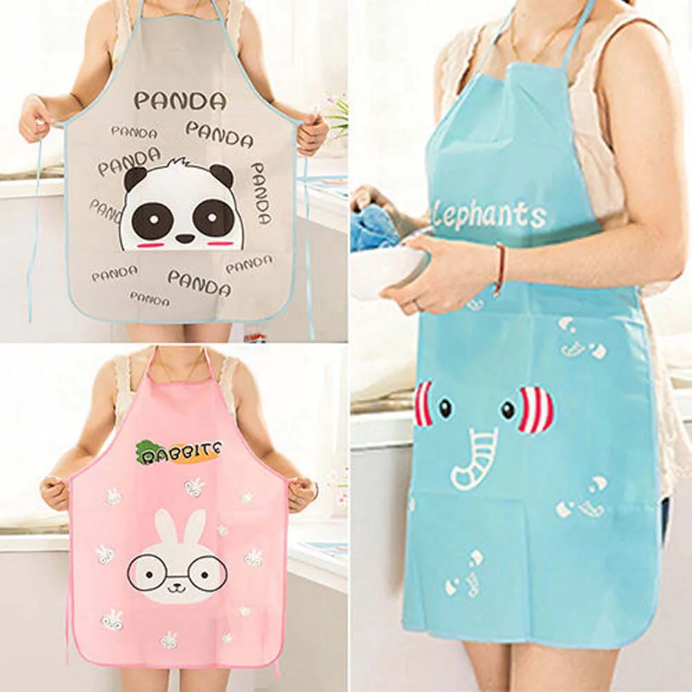 Cartoon-Panda-Pattern-Apron-Cute-Home-Kitchen-Waterproof-Oil-proof ...