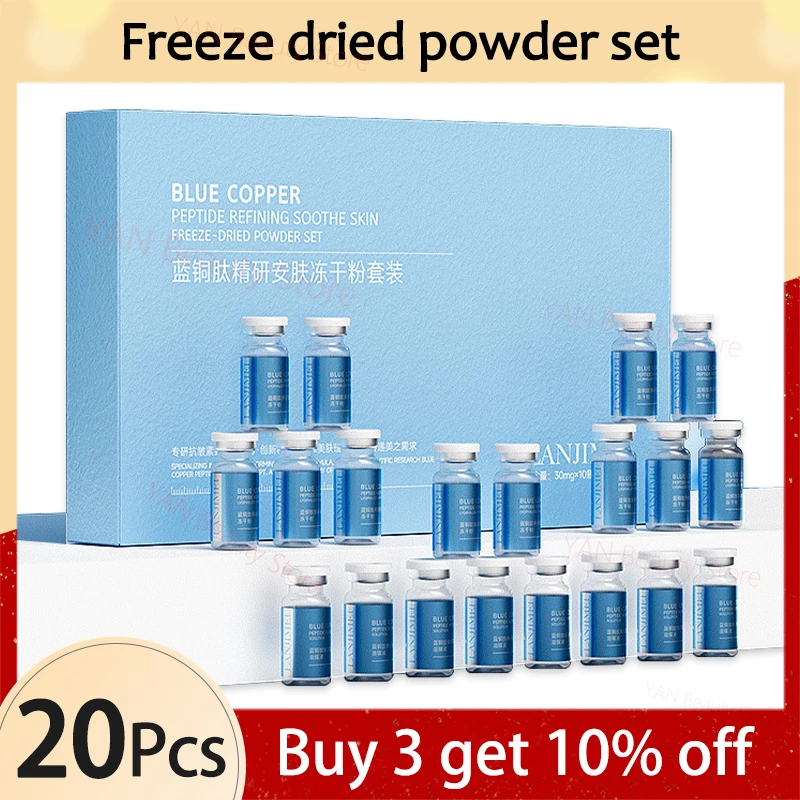 20PCS-Blue-Copper-Peptide-Freeze-Dried-Powder-Set-Oligopeptide-Anti ...