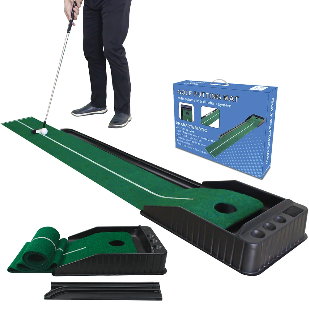 Putting-Mat-with-Auto-Ball-Return-System-Indoor-Putting-Green-for-Mini ...