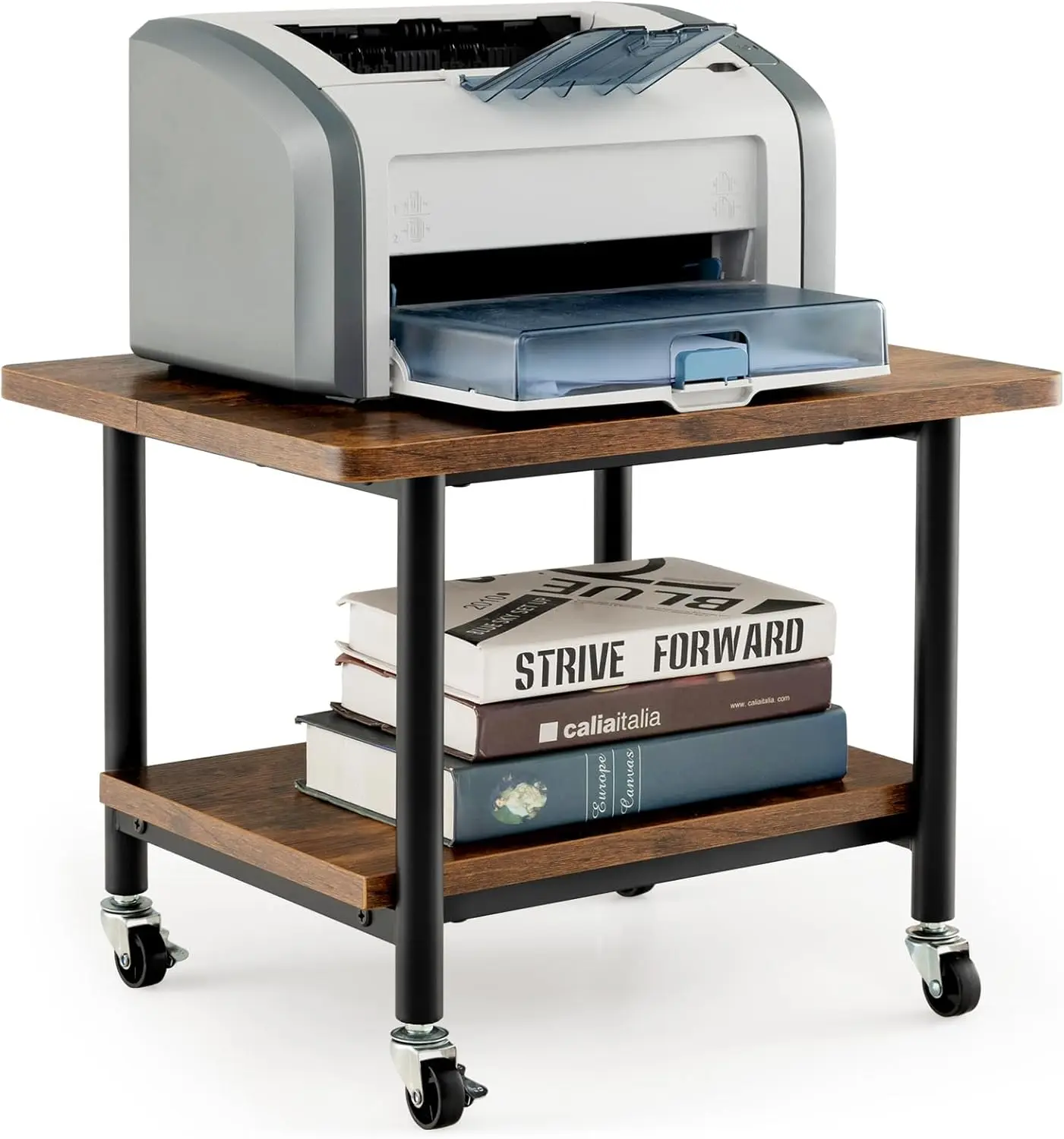 Printer Table with Wheels, Printer Stand with Lockable Wheels, Printer ...