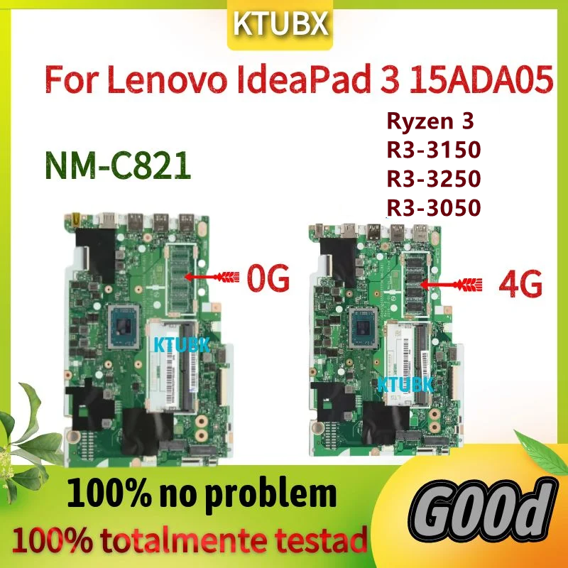 NM-C821 Motherboard.For Lenovo IdeaPad 3 15ADA05 Laptop Motherboard .W ...
