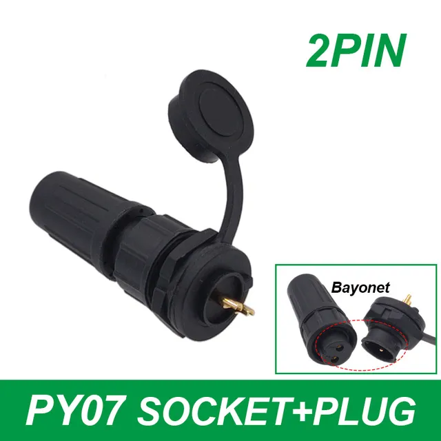 1Pcs Aviation Connector Plastic Waterproof Plug Socket IP67 PY07 Butt ...
