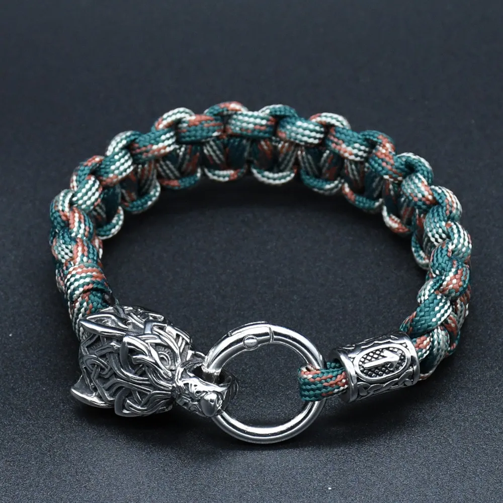 Stainless-Steel-Wolf-Heads-Bracelets-Men-Norse-Vikings-Runic-Beads ...