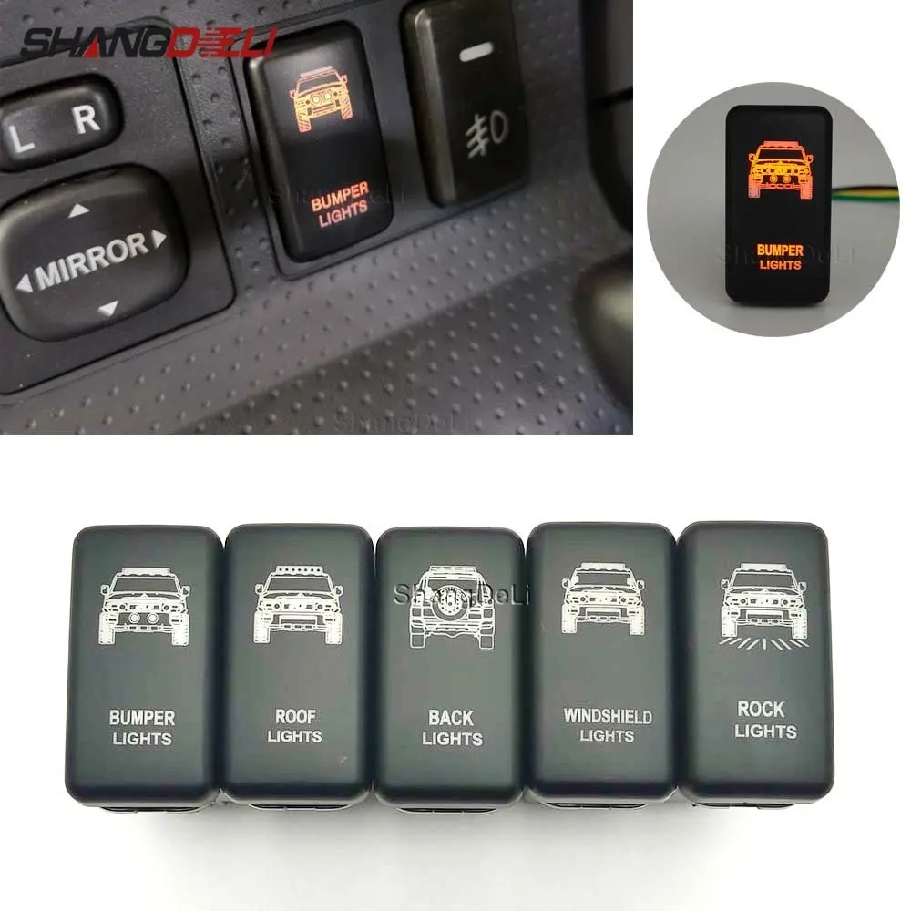 Car Bumper Lights Roof Lights Switch Push Button with Wire for Toyota ...