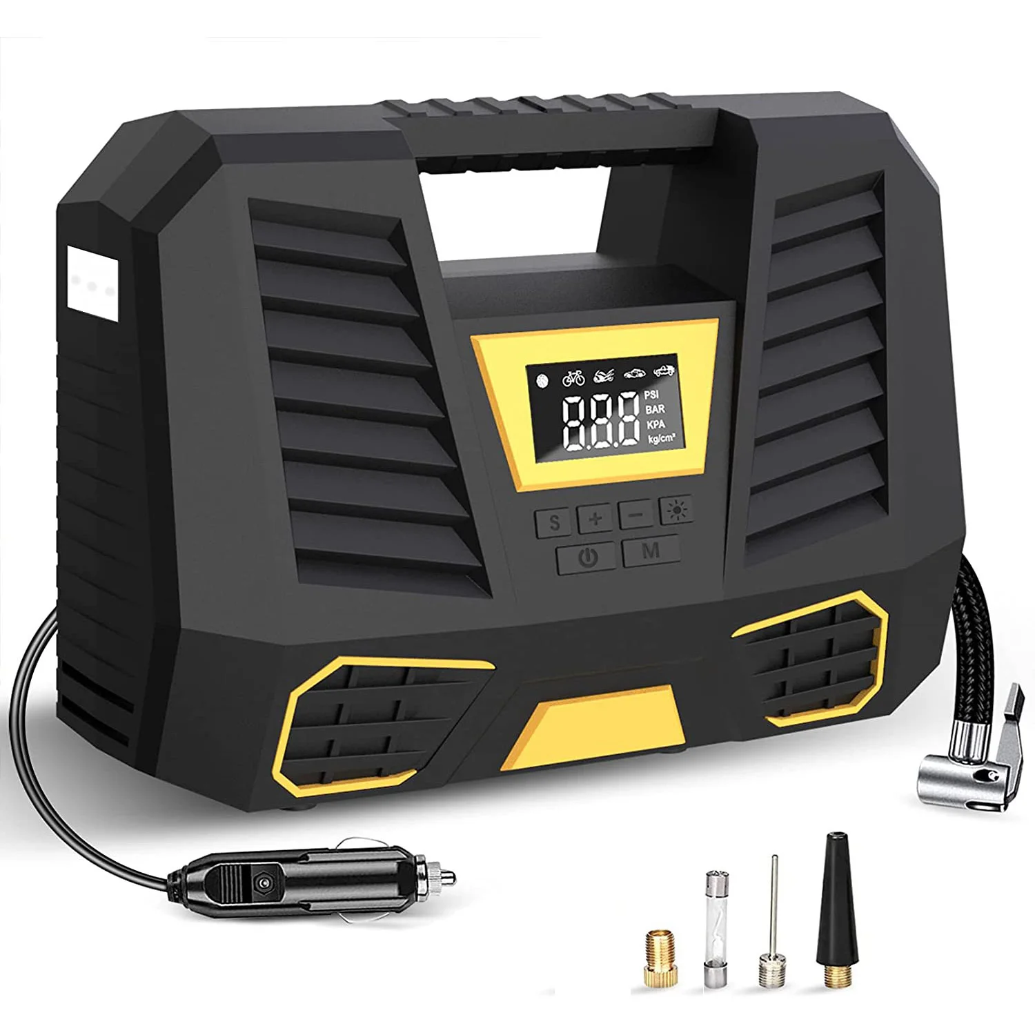 Air-Compressor-Tire-Inflator-for-Car-Tires-12V-DC-150-PSI-with-LED ...