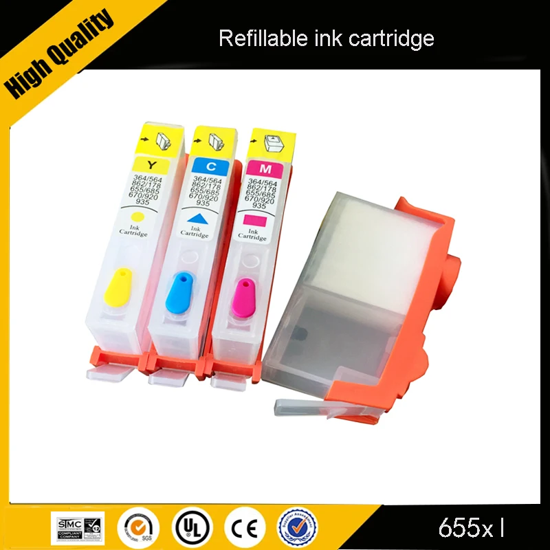 Einkshop para hp655 655xl cartucho de tinta recarregável para hp ...