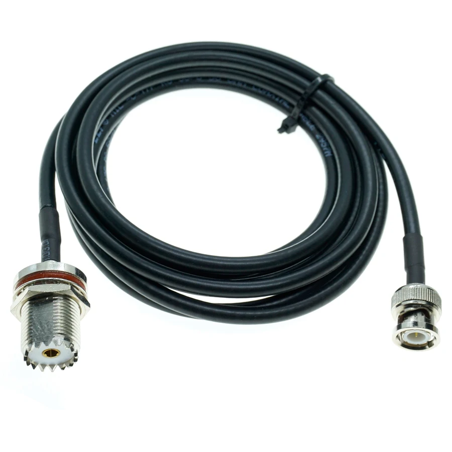 BNC Male to UHF Female SO239 Nut Bulkhead Jack Lot RF Coax Pigtail ...