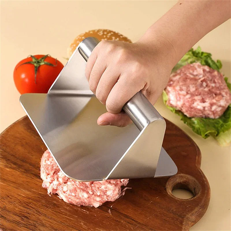 Stainless Steel Hamburger meat press Round/Square Smash Burger Press ...