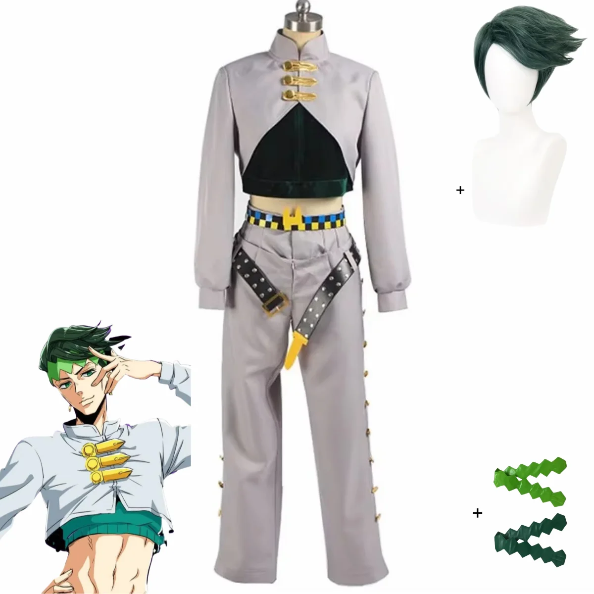 Anime jojo's bizarre adventure os jojolands rohan kishibe cosplay traje ...