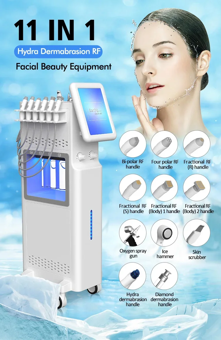 11-in-1 Professional Hydrodermabrasion Facial Machine Bubble Water ...