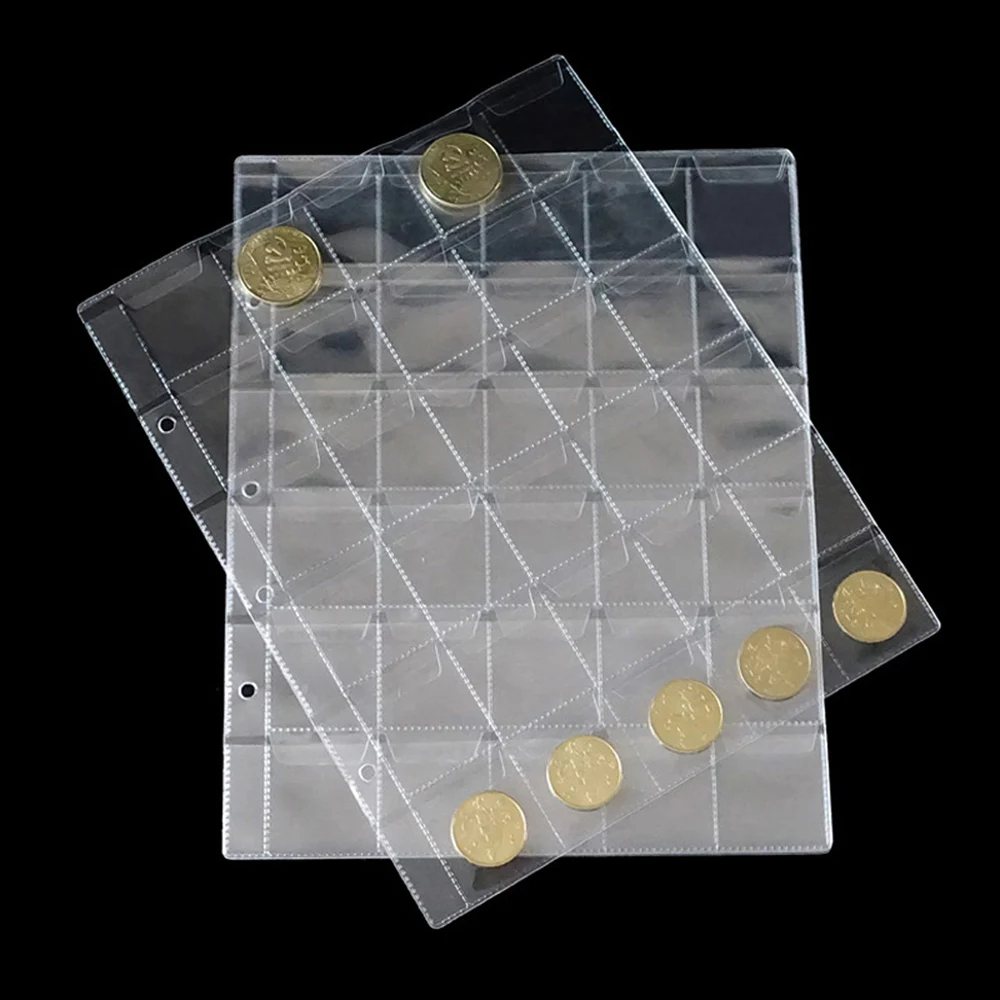 1-Sheet-Coin-Pocket-Pages-42-30-20-Pockets-Transparent-Coins-Collecting ...