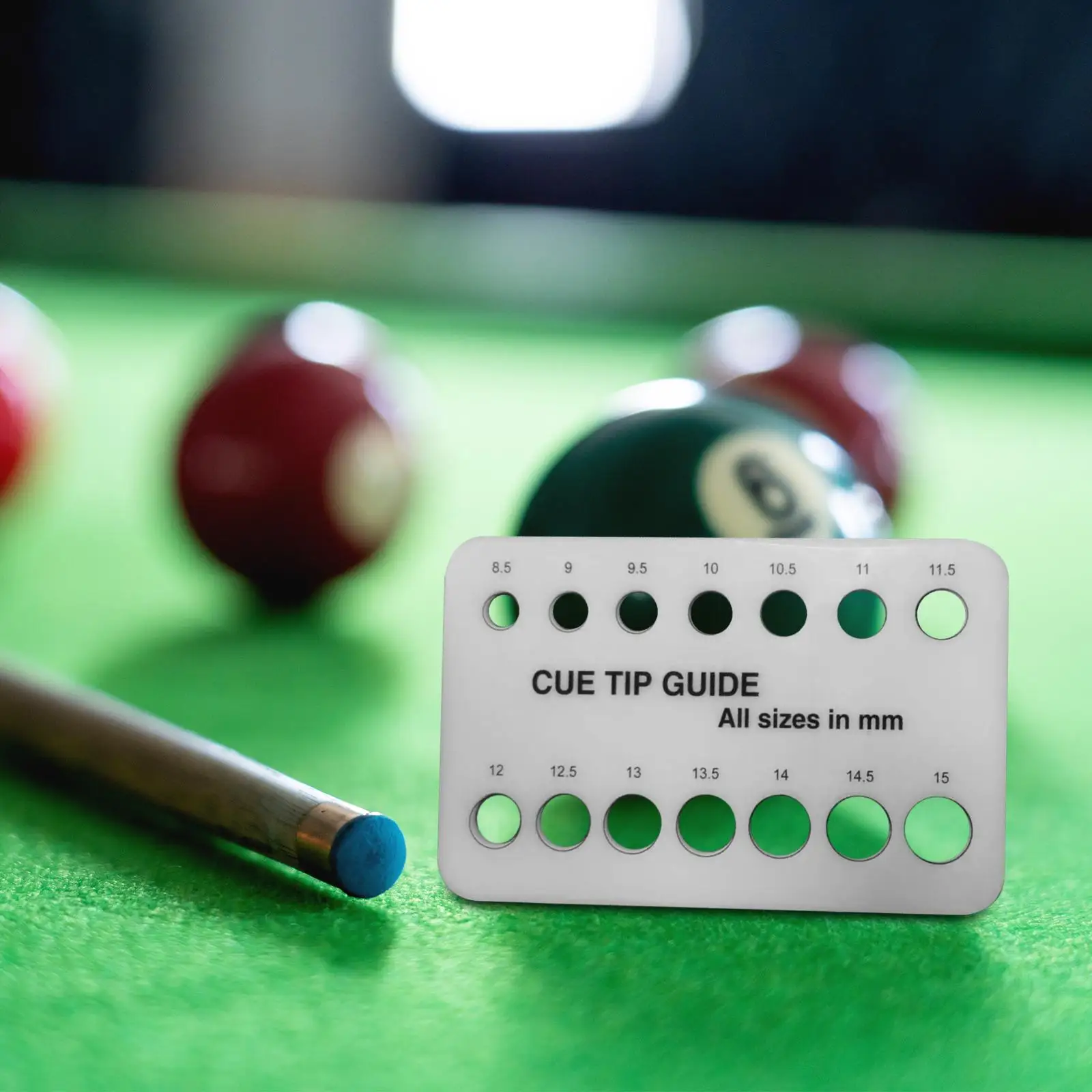 Billiard Cue Tip Gauge Compact Acrylic Birthday Gift Portable Measuring ...
