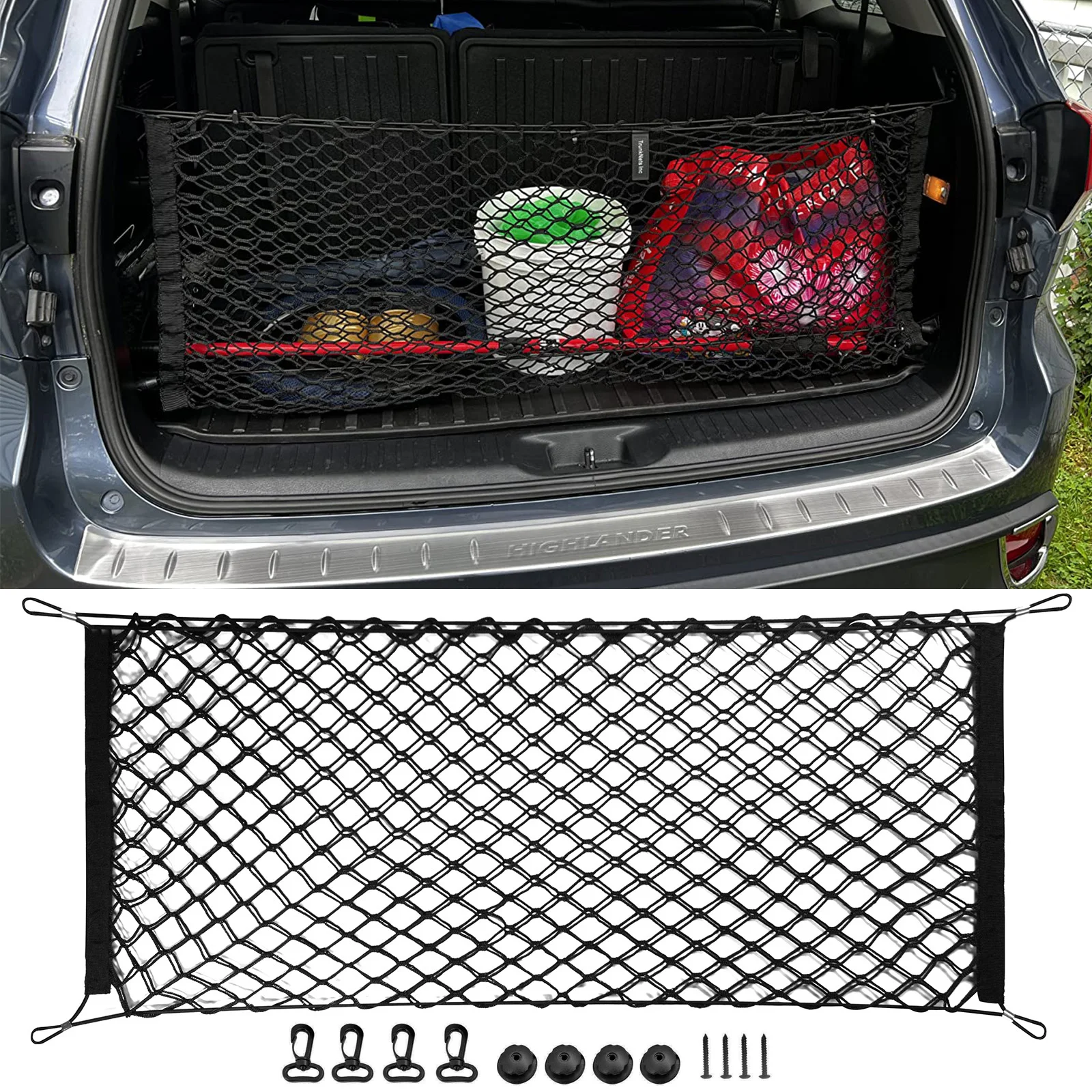 Car-Rear-Cargo-Trunk-Storage-Organizer-Net-Mesh-For-Toyota-Highlander ...