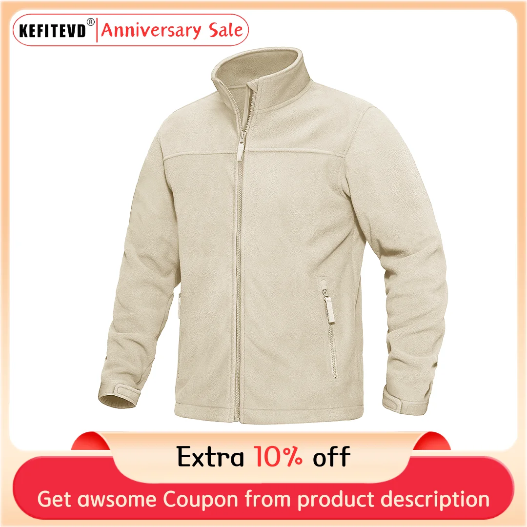 KEFITEVD-Men-s-Fleece-Hiking-Jacket-Windproof-Full-Zip-Tactical-Jacket ...
