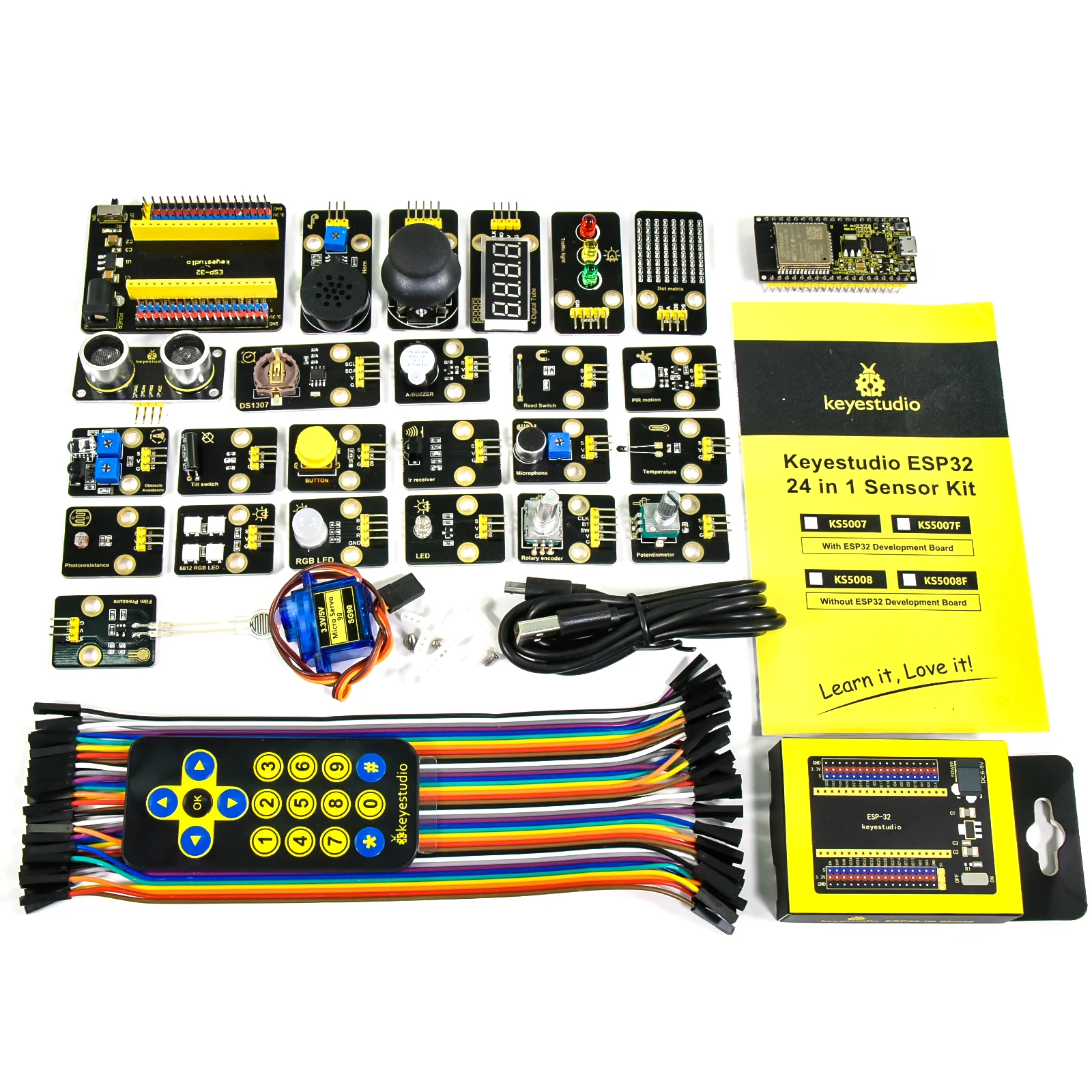 Keyestudio Kit de Sensor ESP32 24 en 1, Kit de inicio de Sensor ...