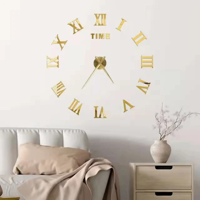 3D Roman Numeral Adhesive Wall Clock - Made Minimal