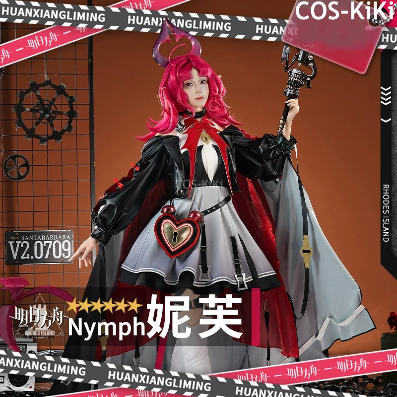 COS-KiKi Arknights Nymph Game Suit Lovely Dress Uniform Cosplay Costume Halloween Carnival Party ...