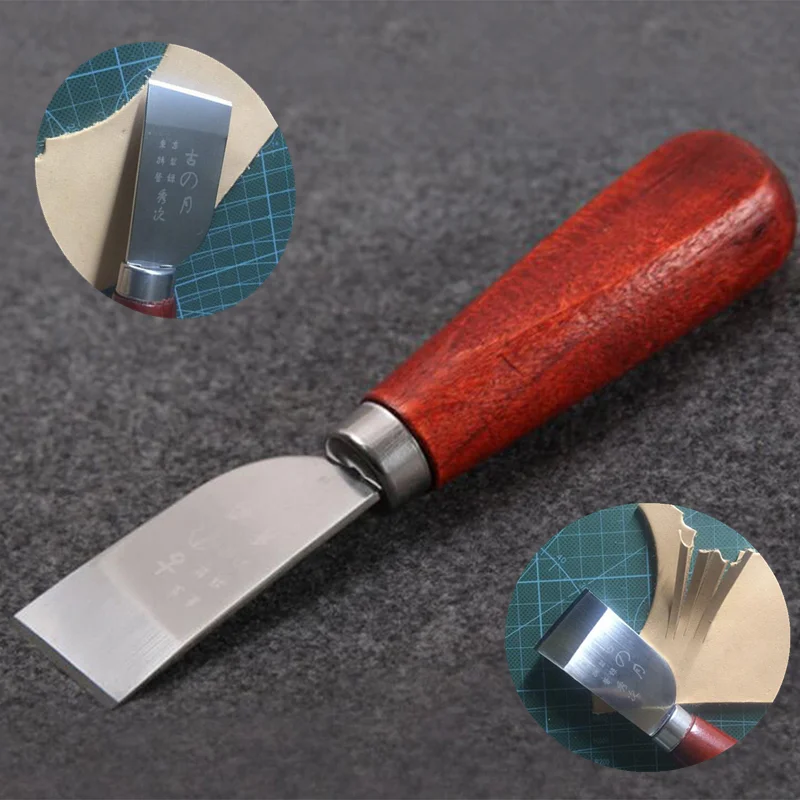 DIY-Leathercraft-Tool-Wooden-Handle-Stainless-Steel-Leather-Cutting ...