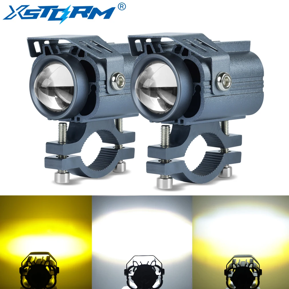 Motorcycle-LED-Headlight-Bulb-Projector-Lens-Car-Moto-Fog-light ...