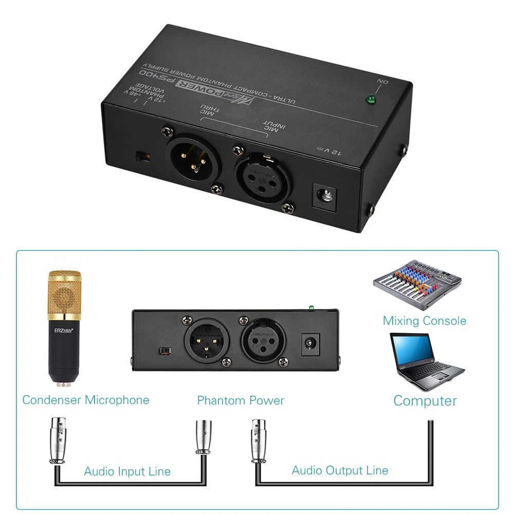 PS400-Phantom-Power-Micropower-Universal-Microphone-Phantom-Power ...