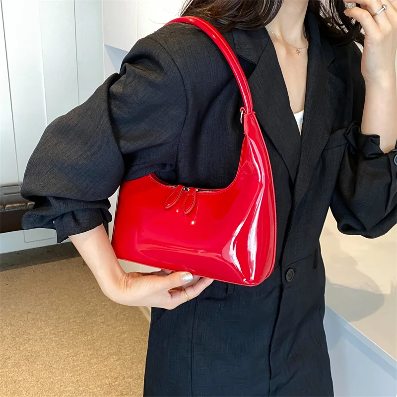 Luxury-Women-Patent-PU-Leather-Chic-Underarm-Bags-Chain-Messenger-Bags ...