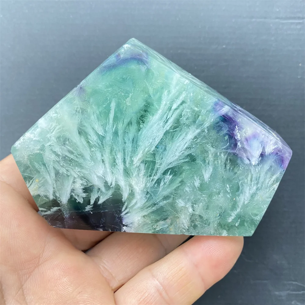 Natural Fluorite Feather Polyhedral Crystal Reiki Energy Prayer ...