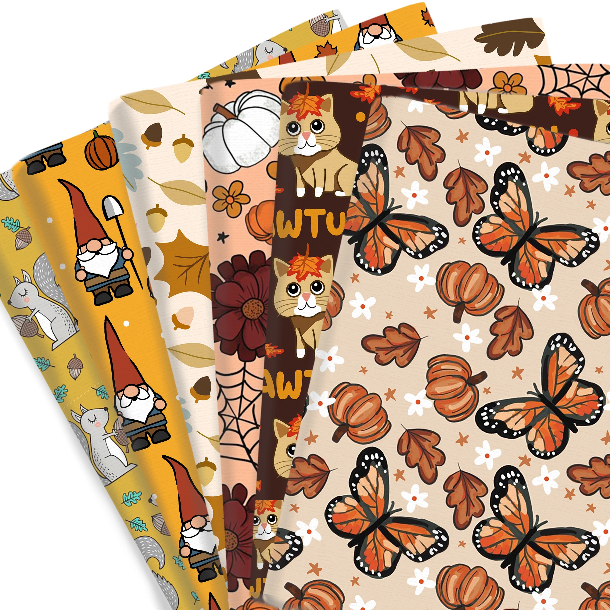 50-145cm-Pumpkin-Fall-Autumn-Cotton-Fabrics-By-The-Meter-Flowers-Maple ...
