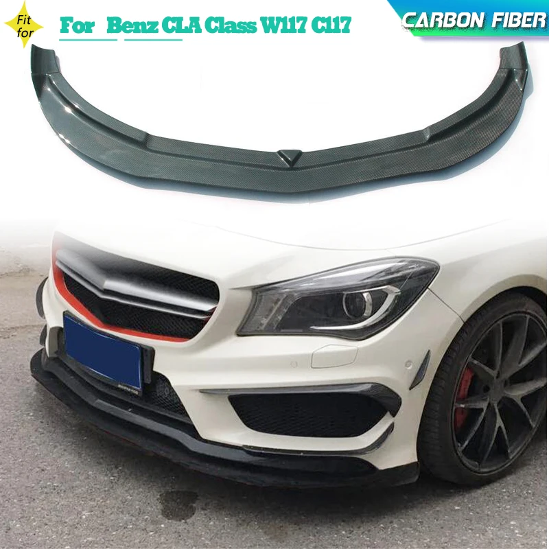 Carbon-Fiber-Front-Bumper-Lip-For-Mercedes-Benz-CLA-Class-W117-C117 ...