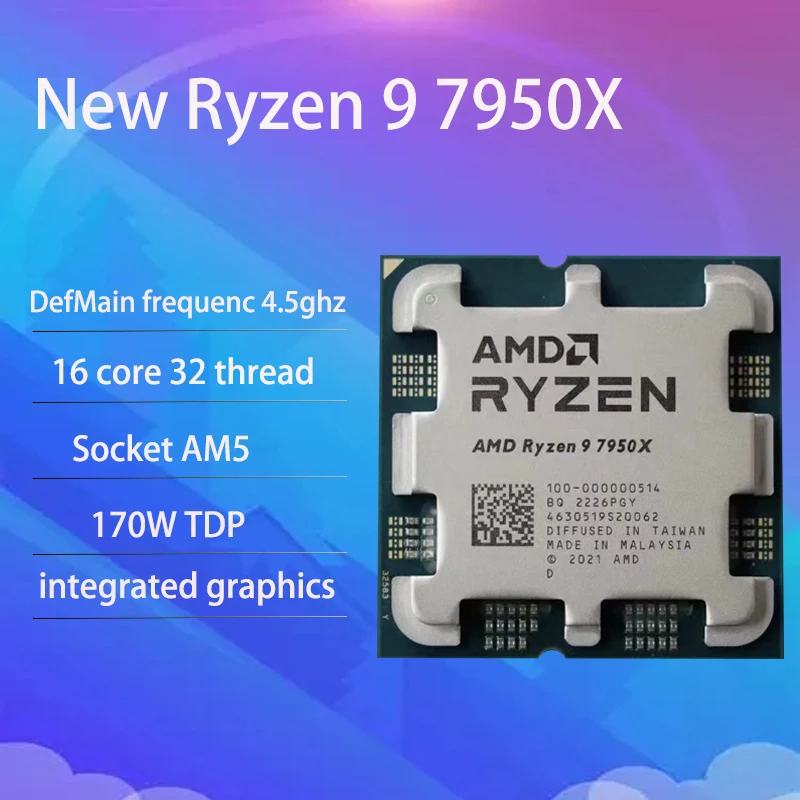 New-AMD-Ryzen-9-7950X-R9-7950X-16-Core-32-Thread-Desktop-Processor-5NM ...