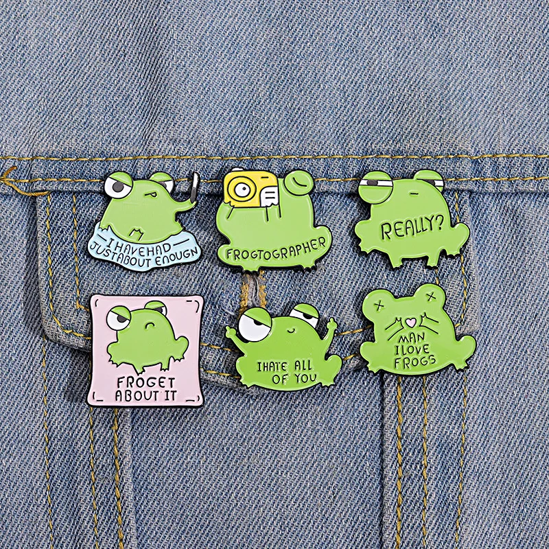 Funny-Froggy-Enamel-Pins-Cute-Green-Frog-Brooches-for-Backpack-Clothes ...