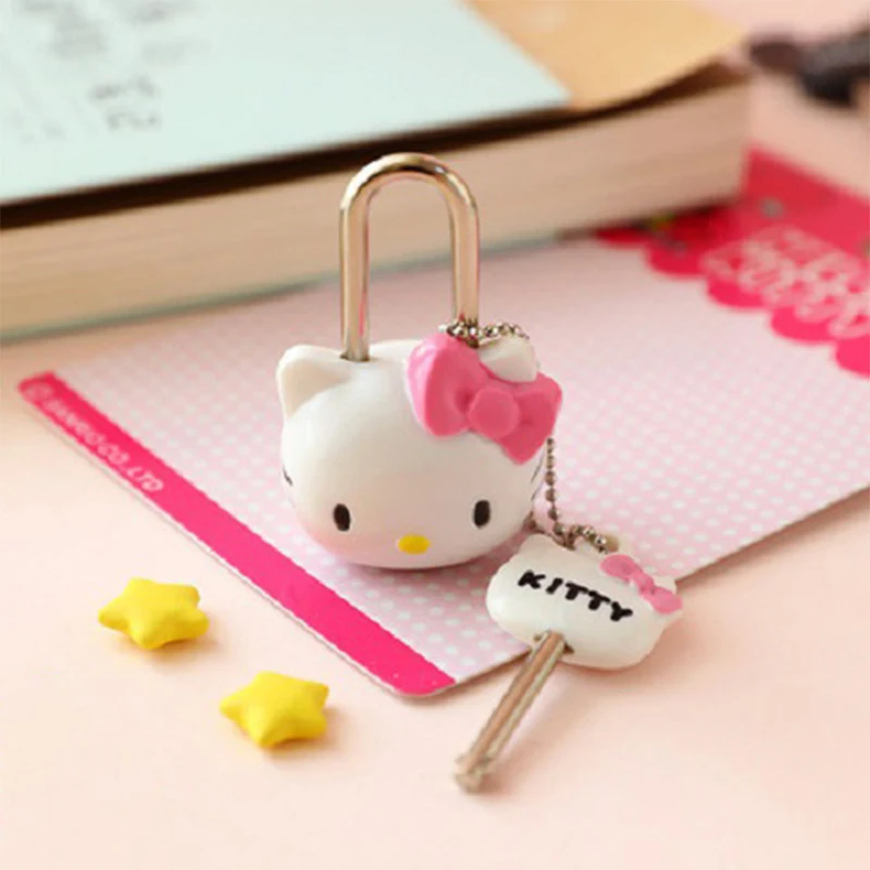 Anime Sanrio Lock Cartoon Hello Kitty My Melody Padlock For Suitcase Dormitory Cabinet Journal Bag Girl Drawer Lock With Key AliExpress
