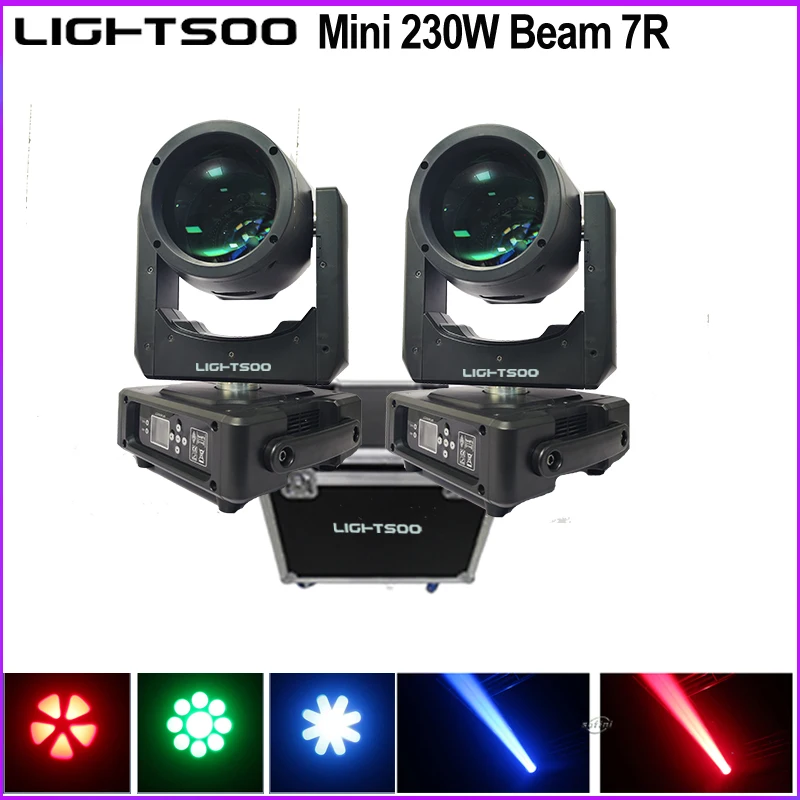 2Pcs-7R-Lights-with-Flightcases-Mini-Beam-7R-230W-Moving-Head-Stage ...