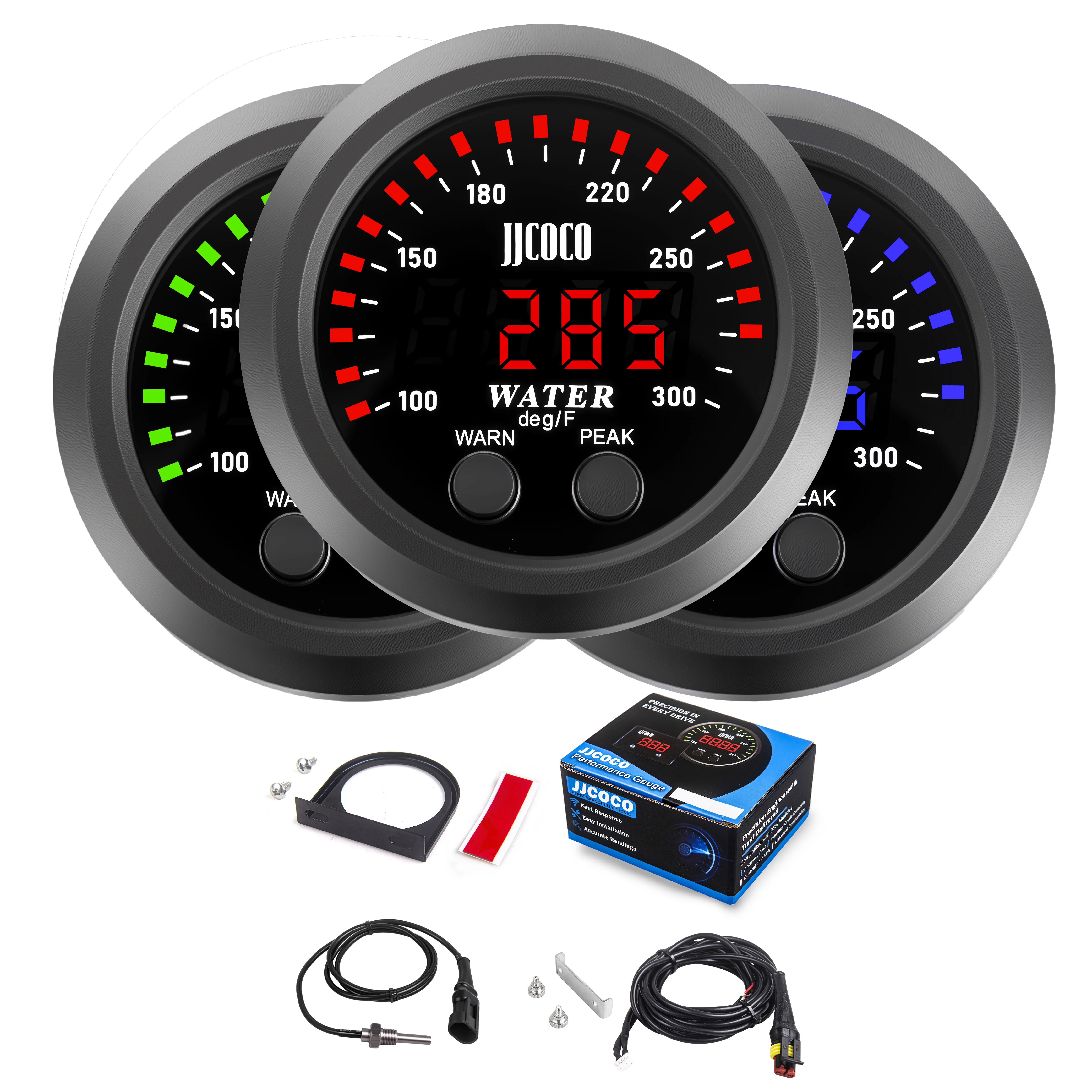 52mm Digital 100~300 Fahrenheit Electronic Water Temp Gauge Ultra-Thin ...