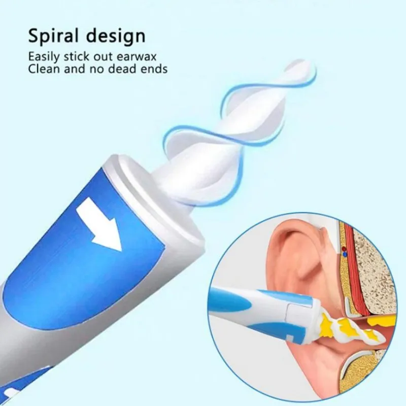 2022 Hot Ear Cleaner Silicon Ear Spoon Tool Set 14 Pcs Care Soft Spiral ...