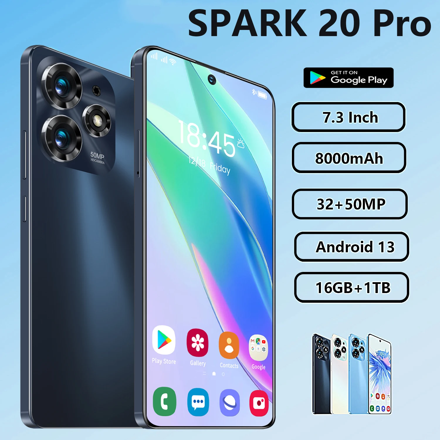 SPARK-tel-fono-inteligente-con-reconocimiento-facial-Smartphone-5G-con-pantalla-HD-de-7-3 ...